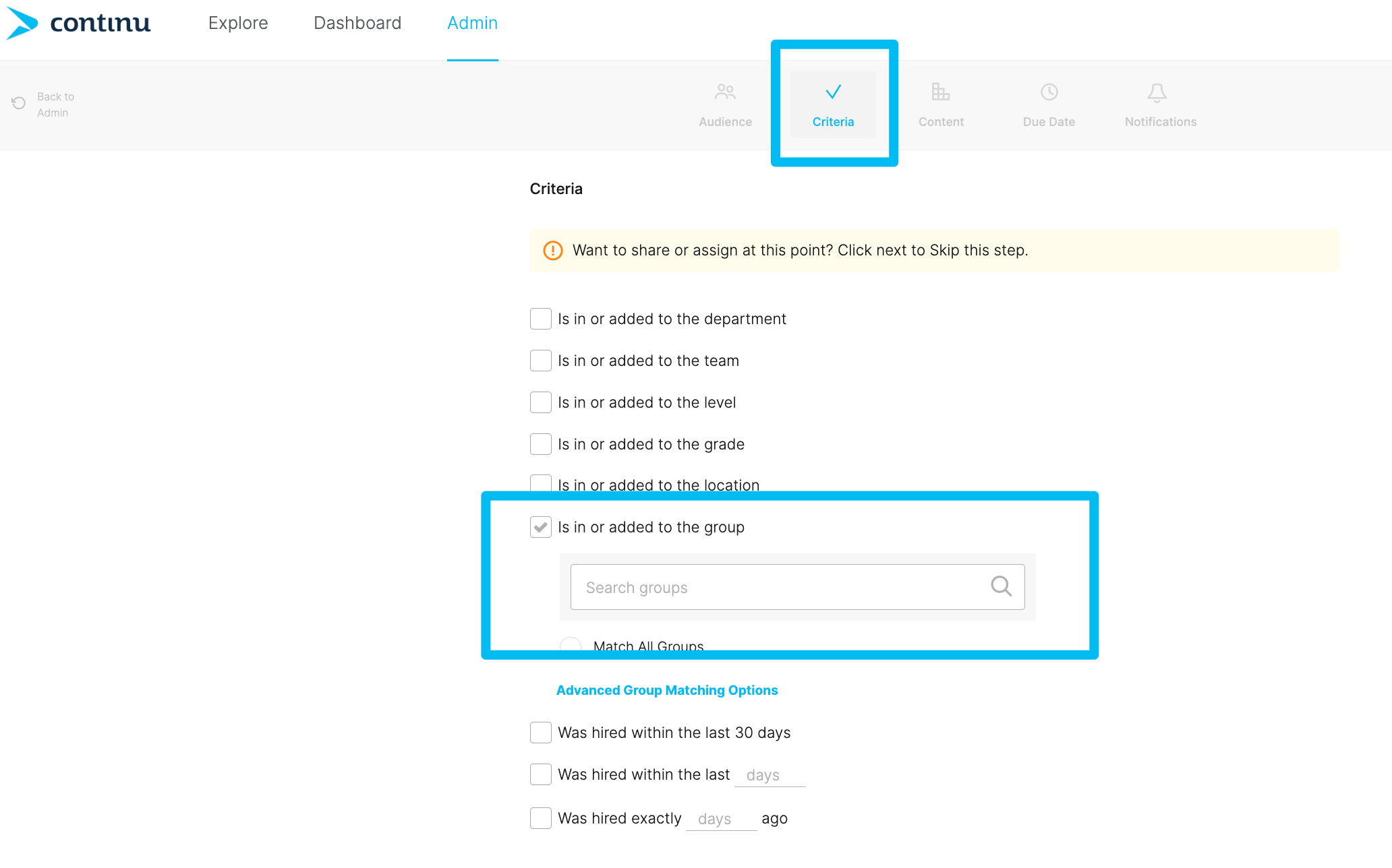 Groups Workflows – Continu Help Center