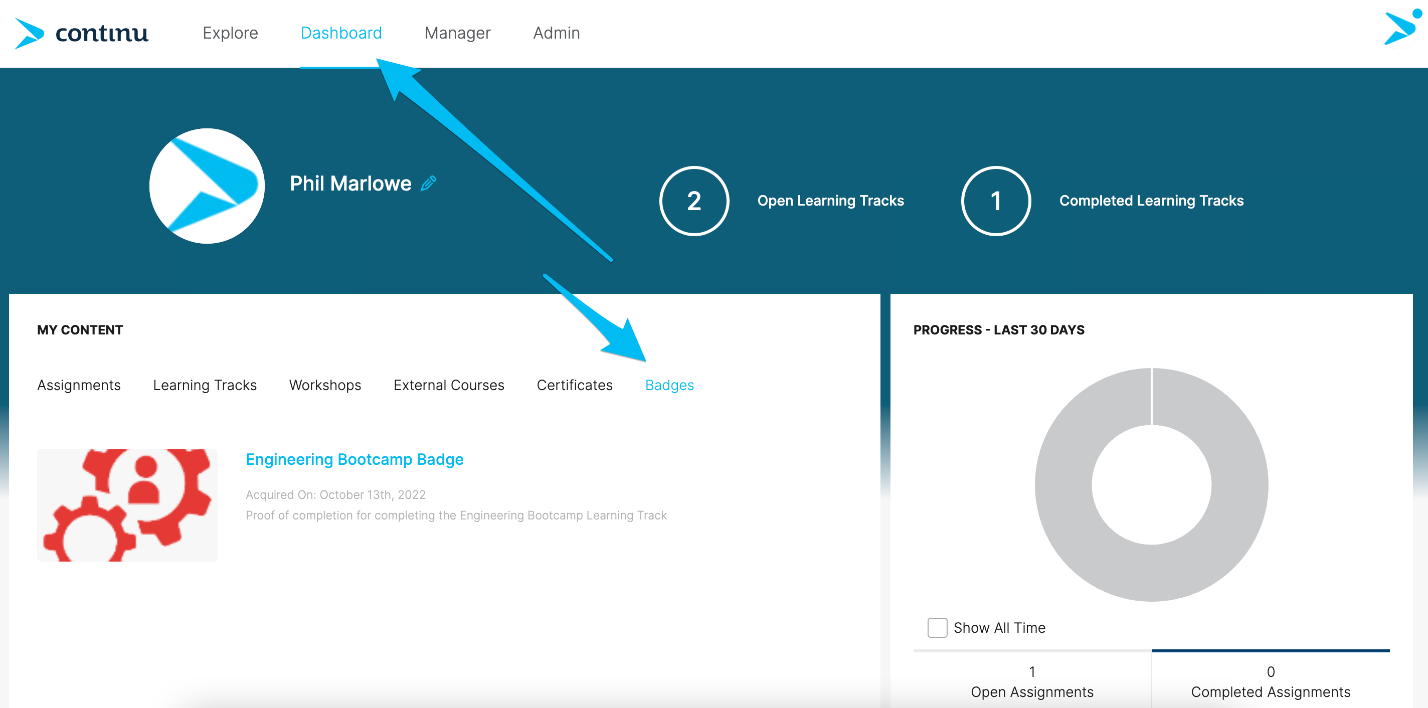 Viewing Badges – Continu Help Center